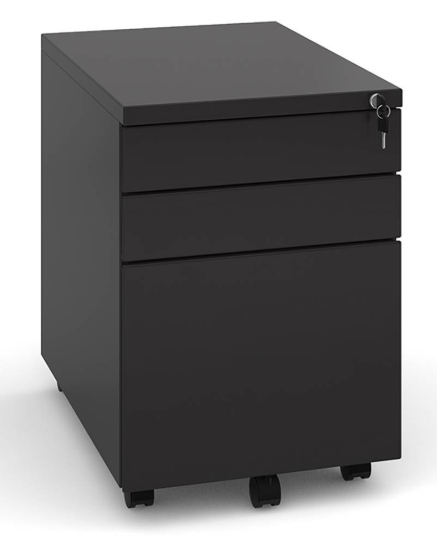 New BLACK Mobile Desk Storage - Hills Office Furniture