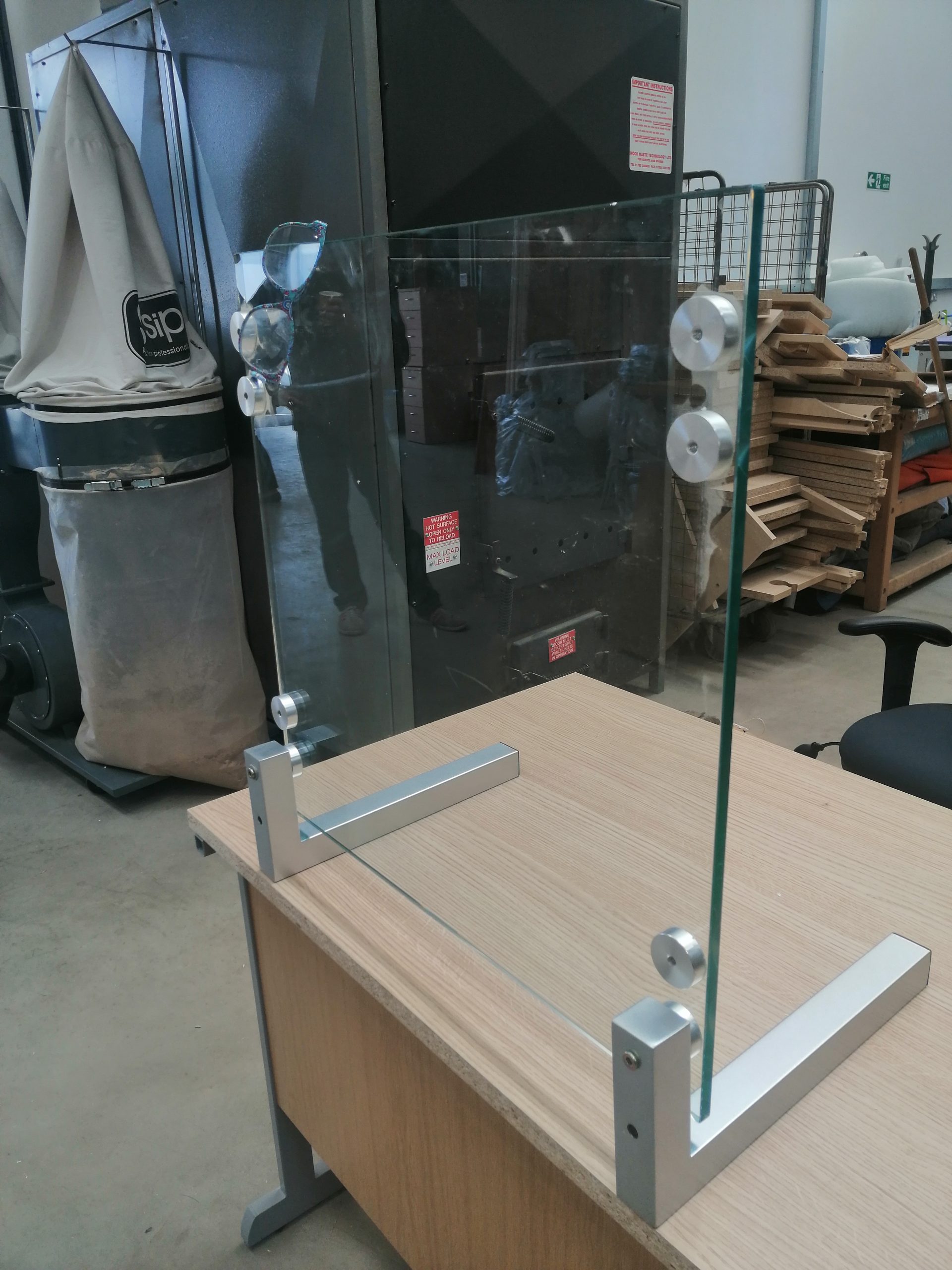 Virus Protection Free Standing Glass Screen - Hills Office Furniture